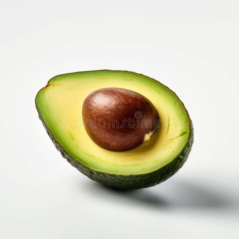 Minimal Retouching: High-key Lighting Avocado on White Background Stock ...