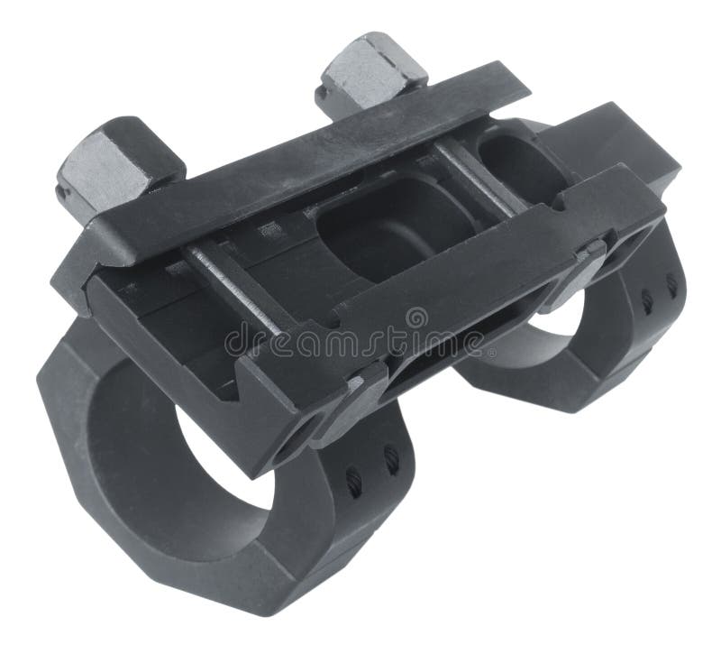 Bottom of a Rail Mount for Optics on a Gun Stock Photo - Image of grey ...