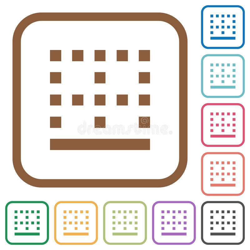 Bottom border simple icons stock vector. Illustration of outlines ...