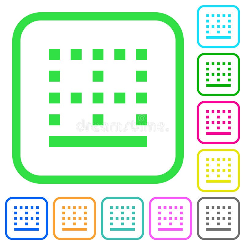 Bottom Border Vivid Colored Flat Icons Stock Vector - Illustration of ...