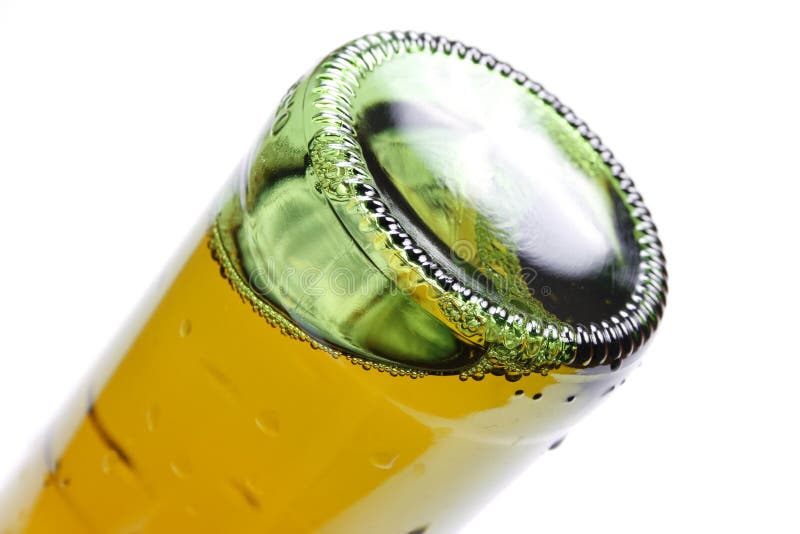 Bottom of a Glass Bottle on a White Background Stock Photo - Image of ...