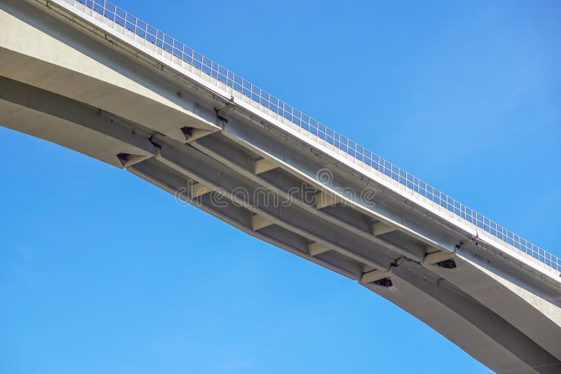 The Bottom of Bridge . Cement Structure Viewed from Below Stock Photo ...