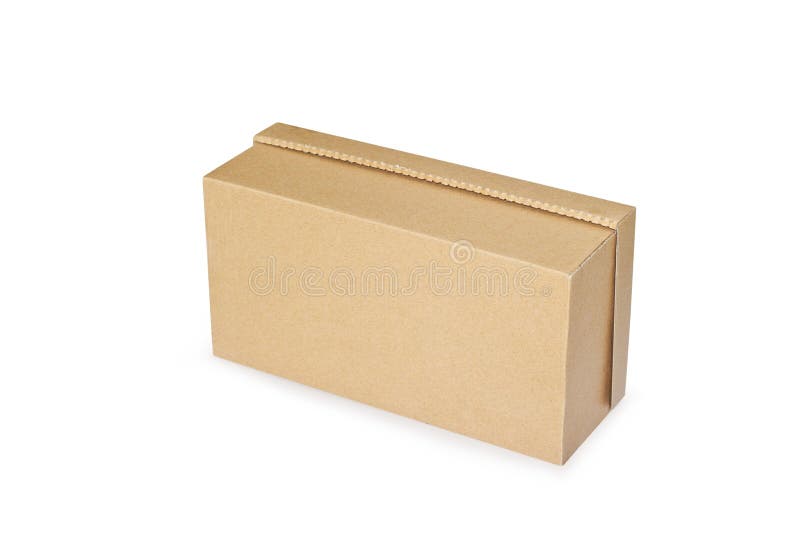 Bottom Cardboard Box Isolated on a White Background Stock Image - Image ...