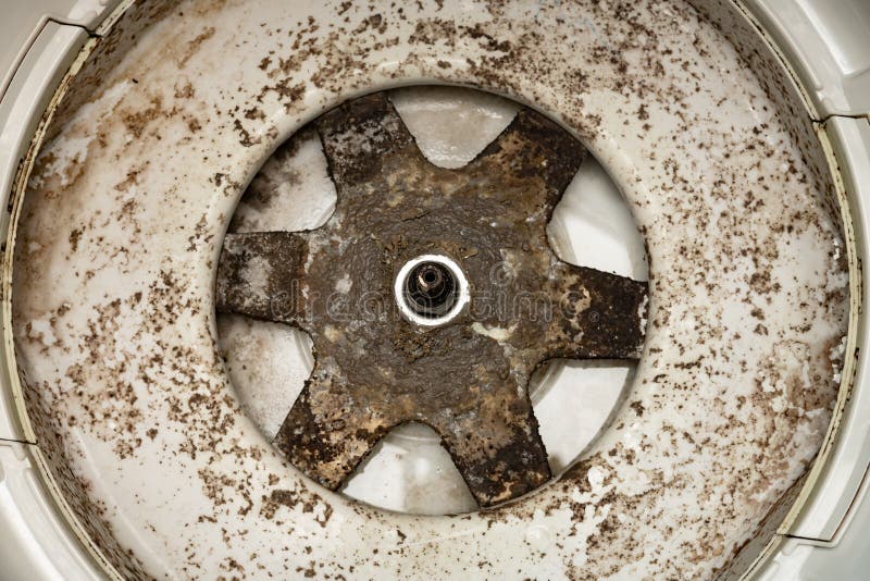 Bottom of Dirty Washing Machine Stock Photo - Image of mold, sanitary ...