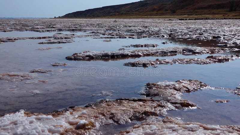 The Bottom of a Dying Estuary, Lake. Self-precipitating Salt Covers ...