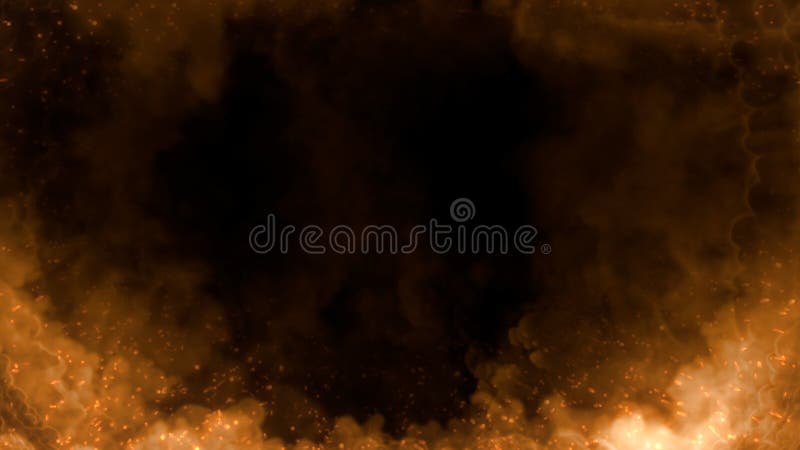 Bottom Screen Frame of Burning Clouds or Smoke with Sparks, Isolated ...
