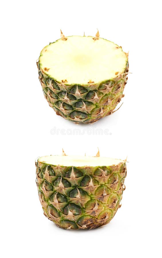 Bottom Half of a Pineapple Isolated Stock Photo - Image of food ...