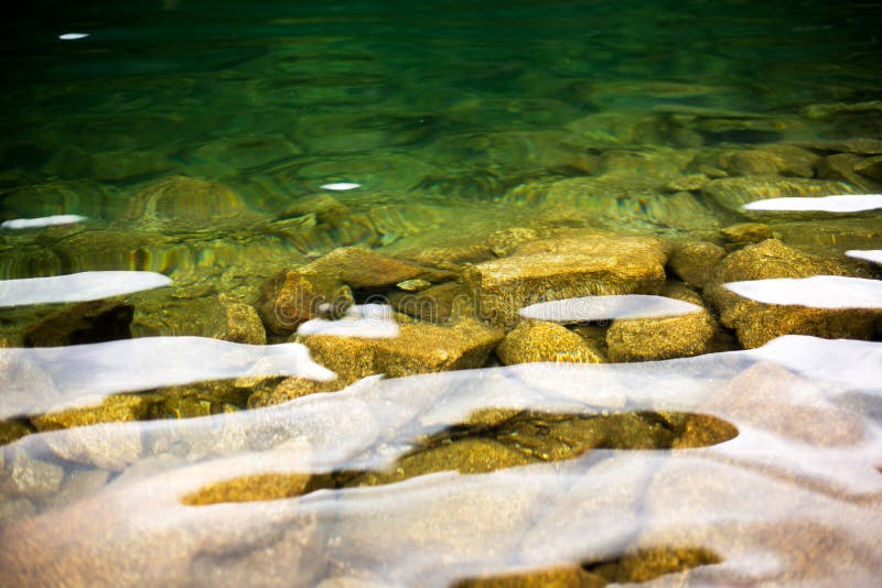 The Bottom of the Lake with Stones and Moss Stock Photo - Image of ...