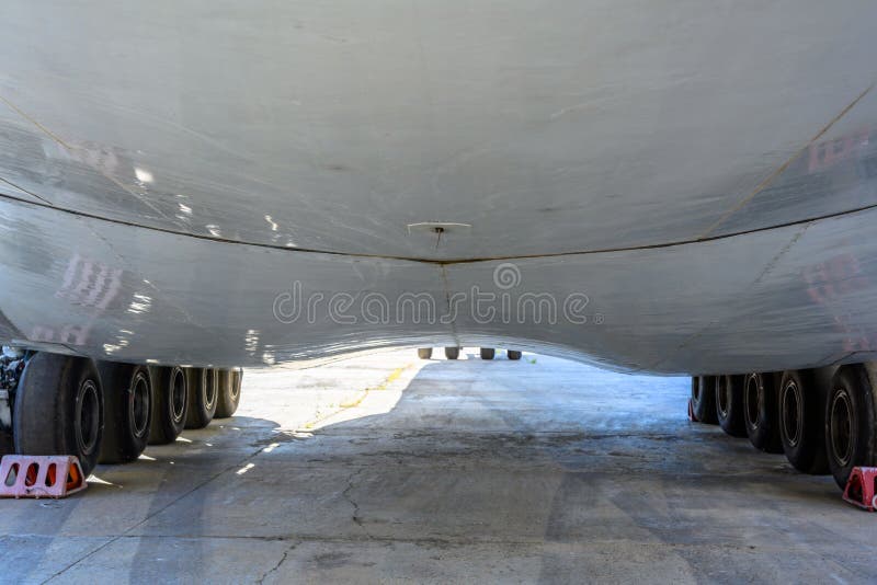 The Bottom of the Largest Transport Aircraft an-124. Stock Image ...