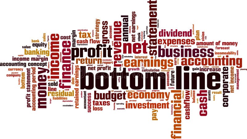 Bottom line word cloud stock vector. Illustration of accounting - 146676912