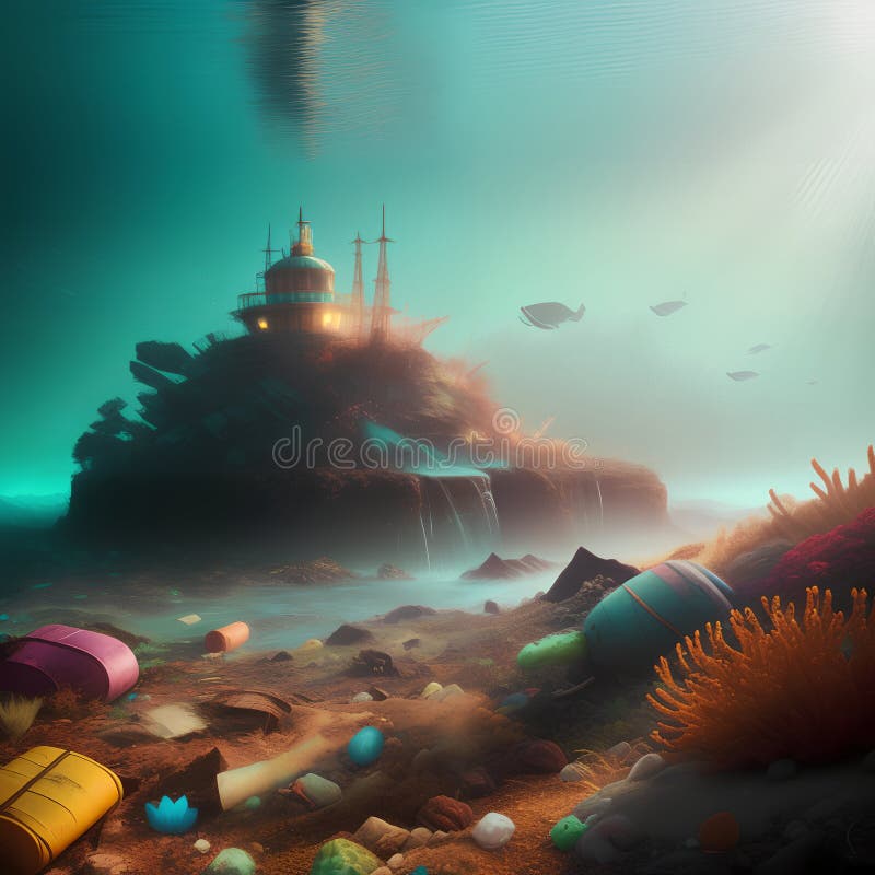 Bottom of the Ocean, Filled with Trash and Plastic Waste Pollution ...