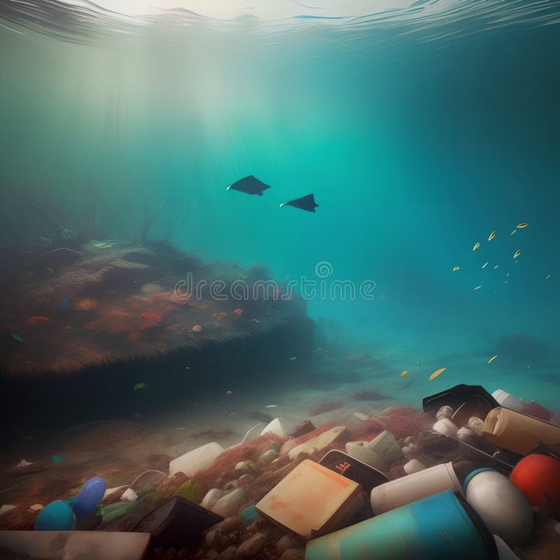 Bottom of the Ocean, Filled with Trash and Plastic Waste Pollution ...