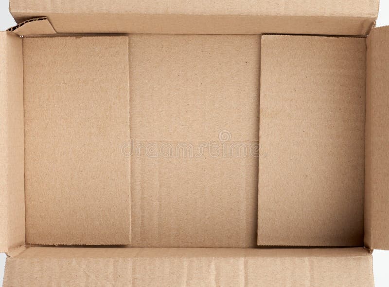 Bottom of Open Empty Brown Cardboard Box, Top View Stock Photo - Image ...