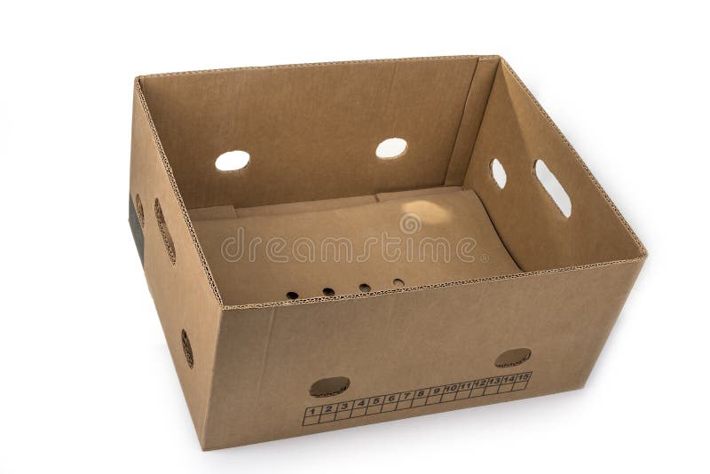 Bottom Part of Empty Banana Packing Box on a White Stock Image - Image ...