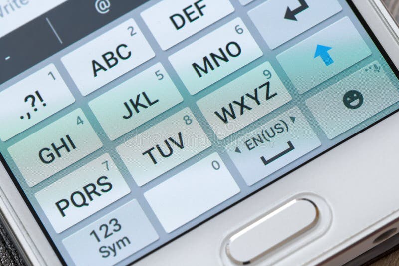 Bottom Part of Wthite Smartphone with Keyboard on Screen Stock Photo ...