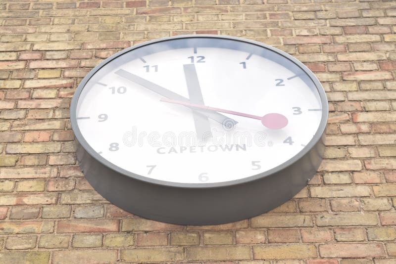 Bottom Perspective of a Large White Clock Stock Image - Image of wall ...
