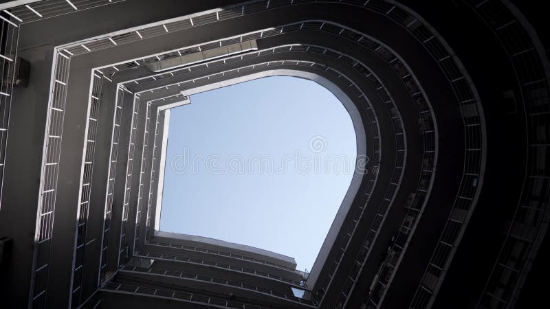 Architecture Futuristic Background - Perspective Bottom View of High ...