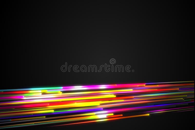 Bottom Rainbow Straight Diagonal Line Glow Dark Background Stock ...