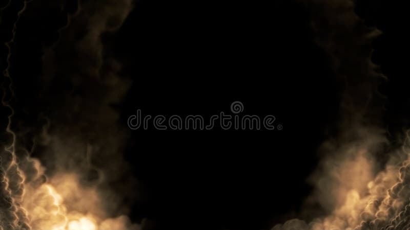 Bottom Screen Frame of Blazing Clouds or Smoke, Isolated - Abstract 3D ...