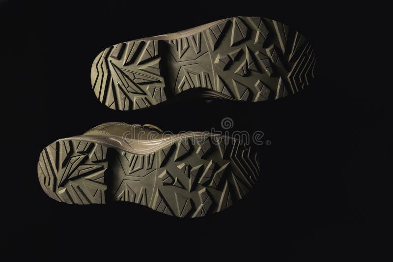 Bottom of Shoes, Isolated on Black Background. Stock Image - Image of ...