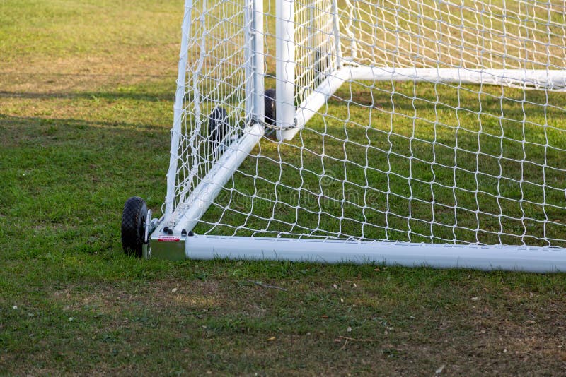 The Bottom of Some Moveable Football Goal Posts and Nets Stock Image ...