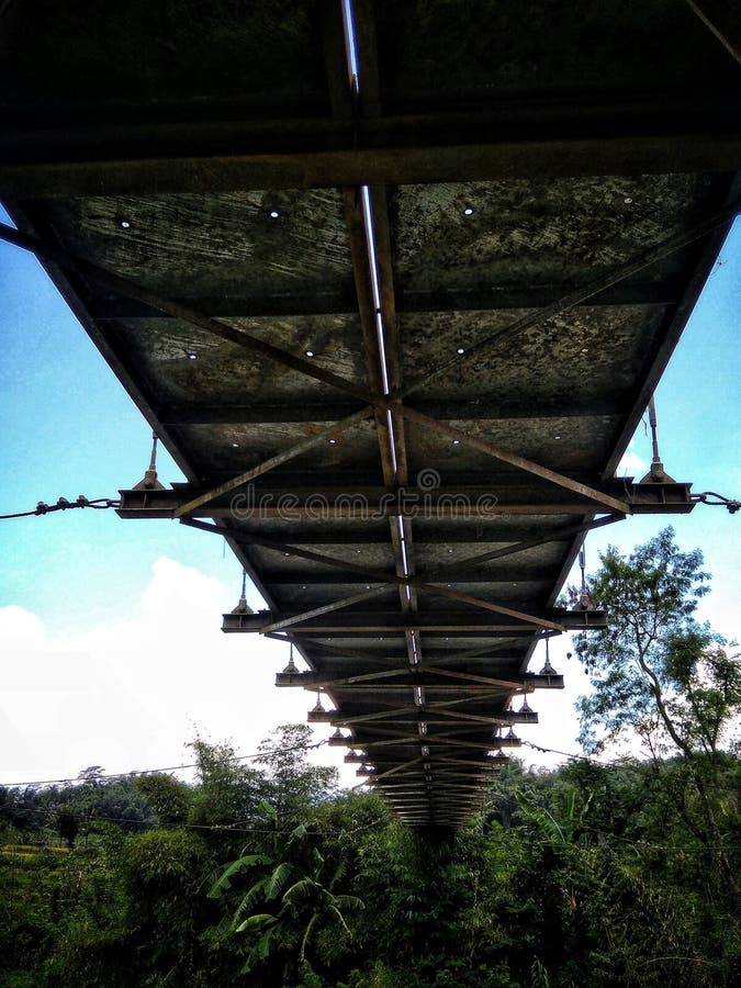 The Bottom of a Suspension Bridge Stock Photo - Image of tower, arch ...