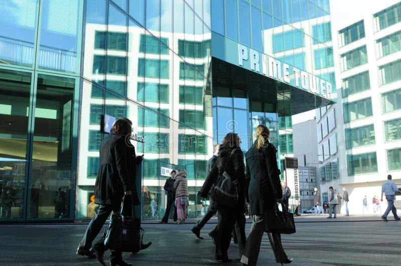 At the Bottom of the Swiss Prime Tower Skyscraper with the Restaurant ...