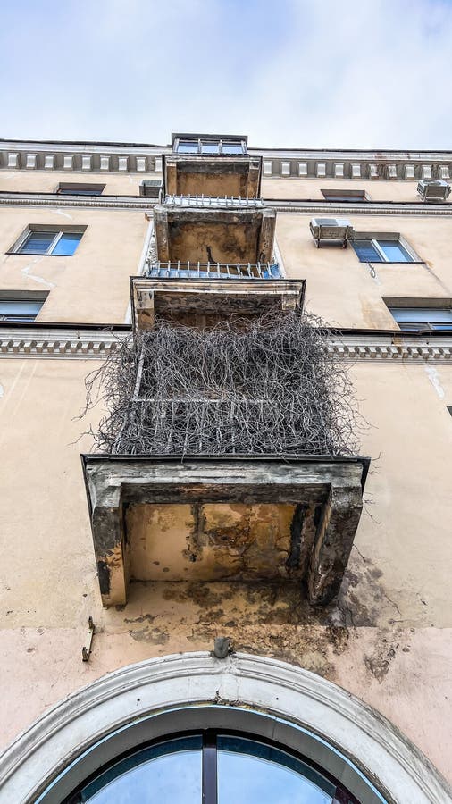 A Bottom-up View of the Building S Facade. Stock Photo - Image of ...