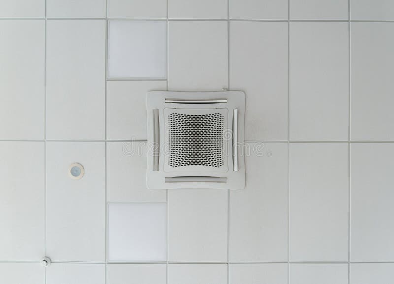 Bottom-up View of a Cassette-type Ceiling Air Conditioner for Large ...