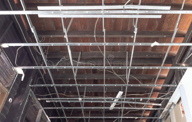 Bottom Up View Ceiling Demolition Stock Image - Image of renovate ...