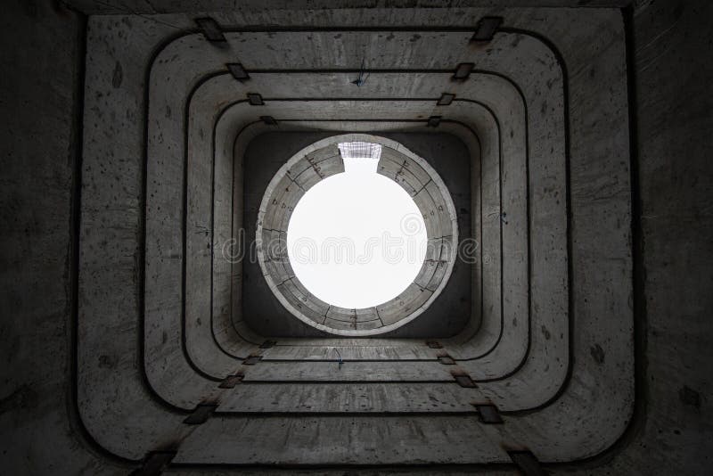 Bottom-up View Inside a Square Subway Ventilation Shaft Stock Image ...