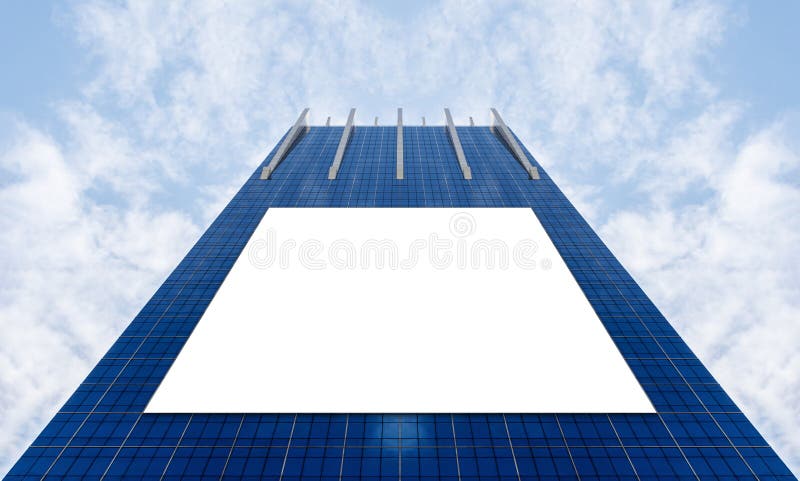 Bottom Up View Mock Up LED Display Billboard on Office Building with ...