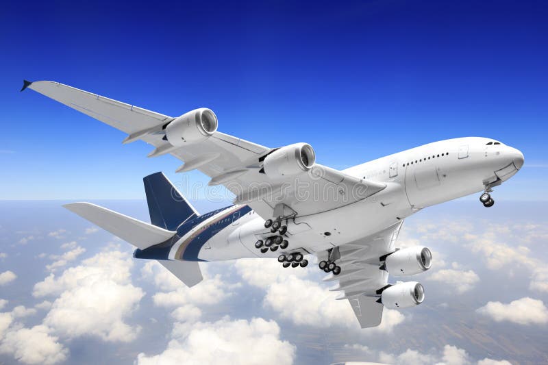 Bottom View Airplane Flying on the Sky Stock Photo - Image of takeoff ...