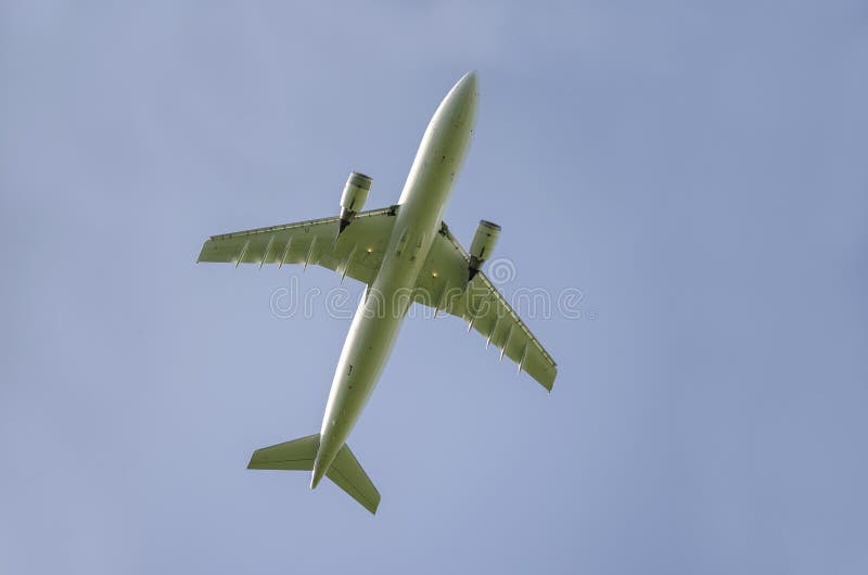 Bottom View of Airplane Taking Off Stock Image - Image of travel ...