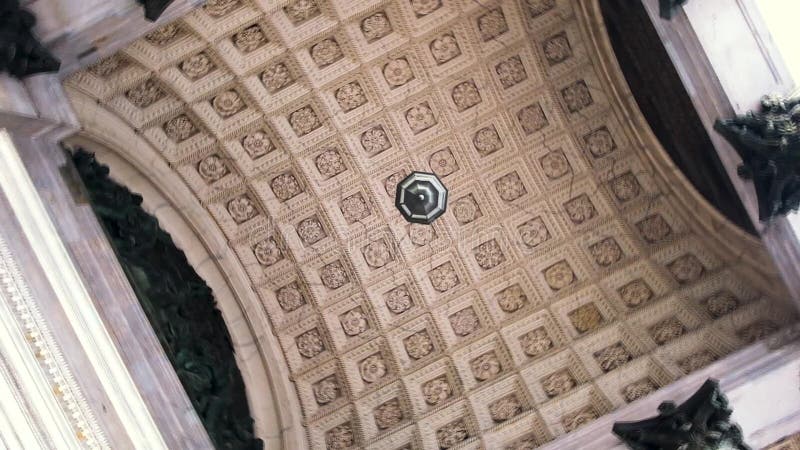 Bottom View of a Beautiful Ceiling of the Cathedral with Columns ...