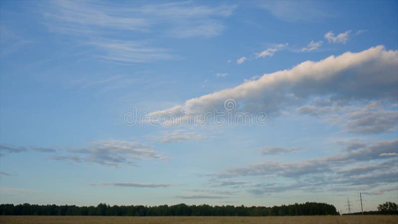 Bottom View of Beautiful Summer Sky with White Clouds. Video. Natural ...