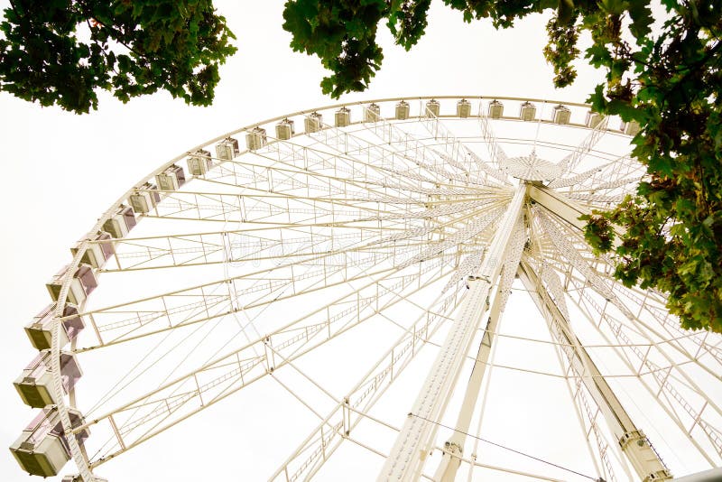 Bottom View on Big Russian Wheel Carousel Stock Photo - Image of fair ...