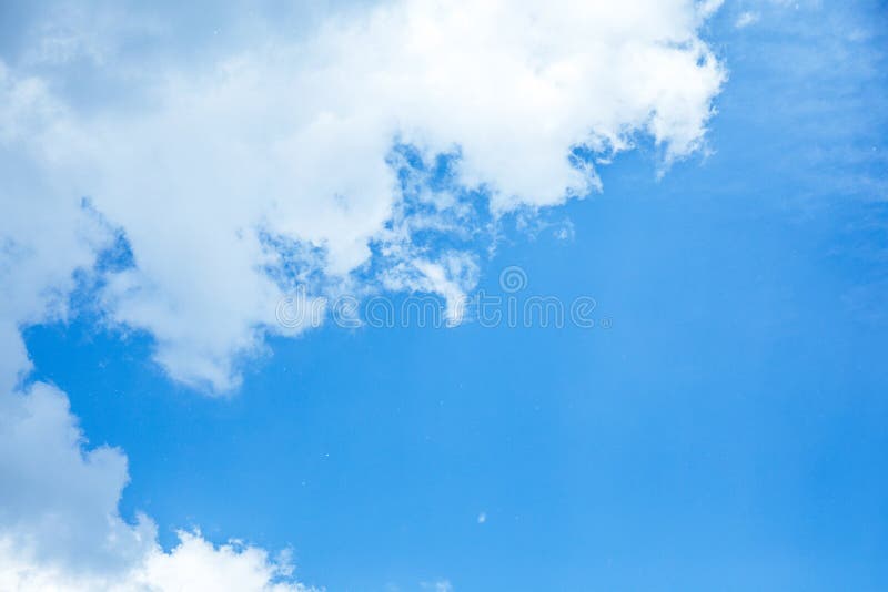 Bottom View of Blue Sky with White Clouds and Sunshine Stock Photo ...