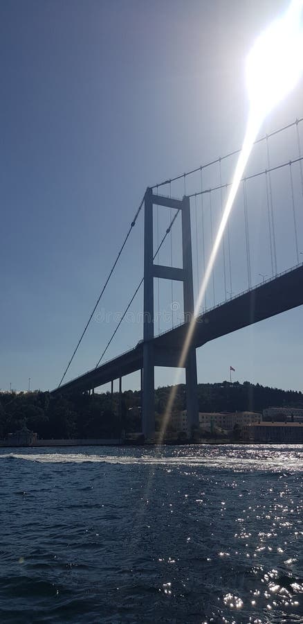 Bottom View of the Bosphorus Bridge, the First Bridge in Istanbul Stock ...