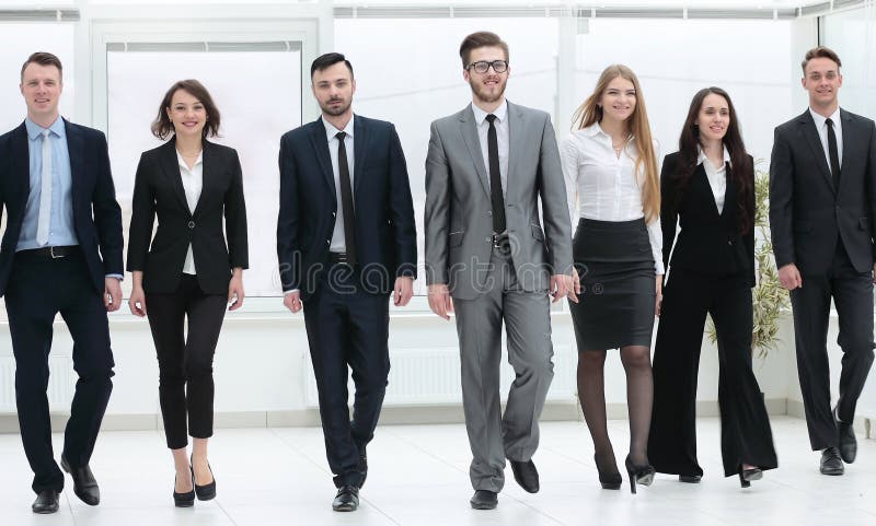Bottom View. Business Team Walking Forward Stock Photo - Image of ...