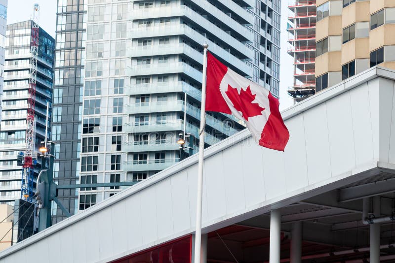 Canada flag view editorial stock image. Image of brand - 264235289