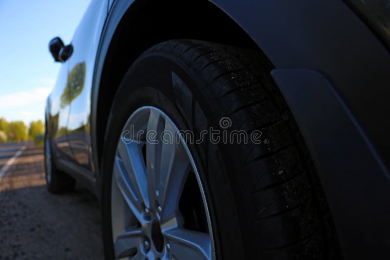 Bottom View of the Car, Which is on the Side of the Road Stock Photo ...