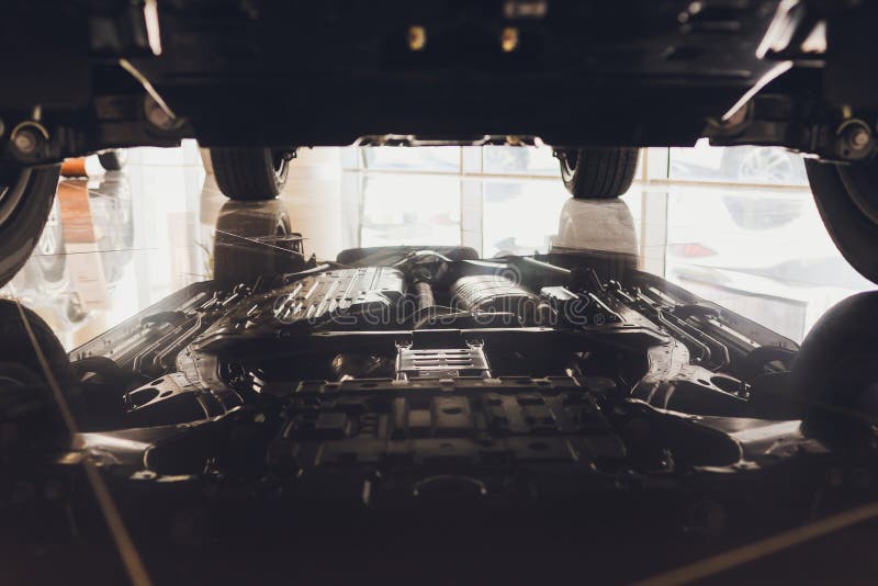 Bottom View of Chassis and Suspension Car. Stock Photo - Image of brake ...