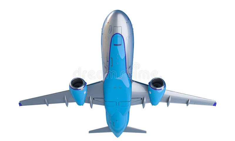 Bottom View of a Commercial Aeroplane Isolated on a White Background ...