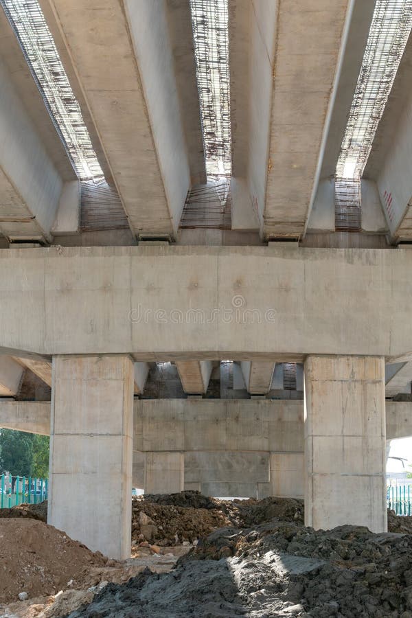 Bottom View of Concrete Highway Under Construction at Vertical ...