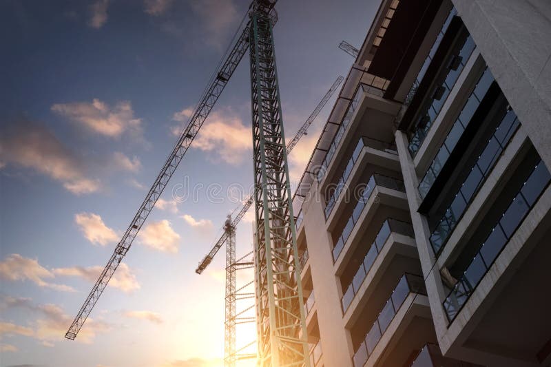 Bottom View of the Construction of a New Residential Skyscraper Stock ...