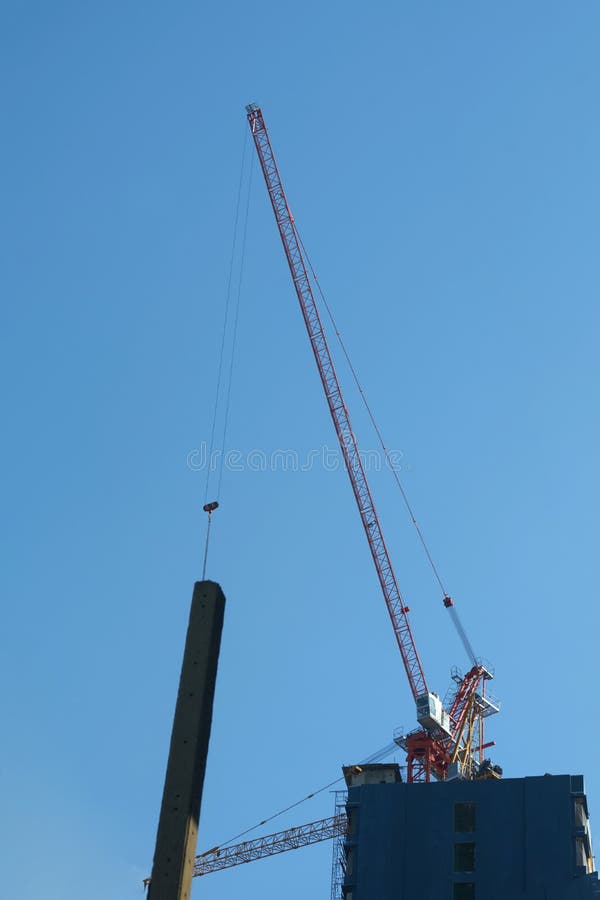 Crane on Underconstruction Site Condomenium in Building Concept Stock ...