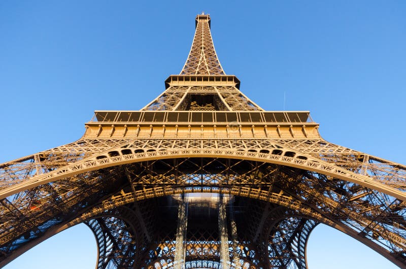 Bottom View of Eiffel Tower Stock Photo - Image of france, building ... Bottom View of Eiffel Tower Stock Photo - Image of france, building ...