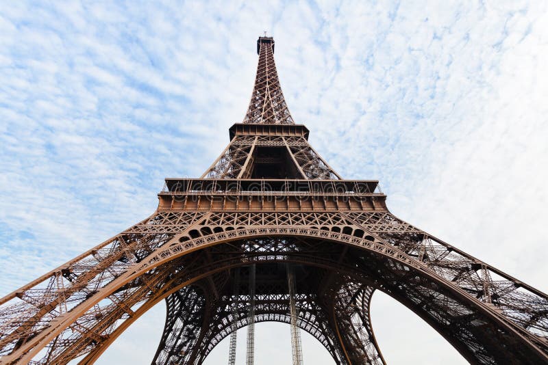Bottom View of Eiffel Tower in Paris Stock Photo - Image of scenic ...