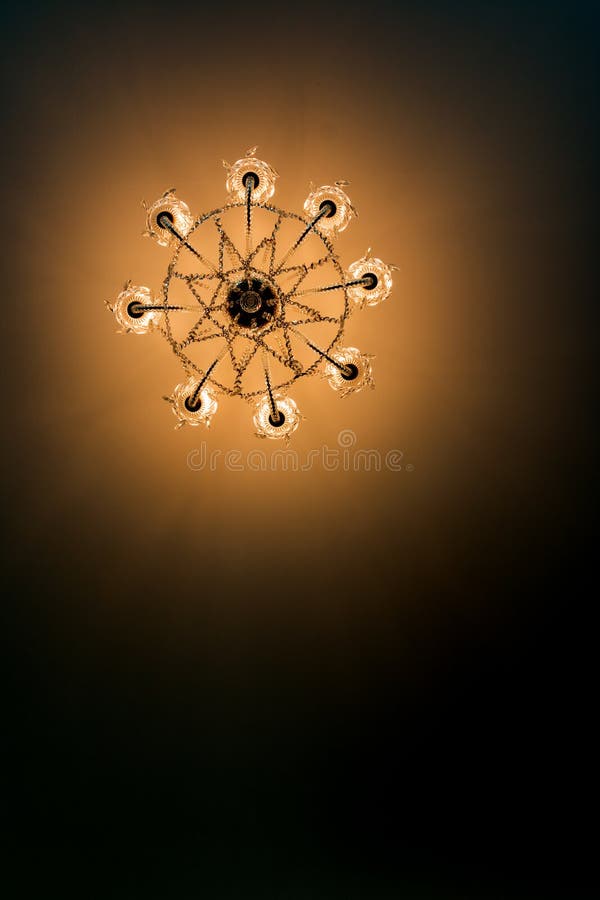 Bottom View Electric Ceiling Lamp Shines Stock Photo - Image of ...